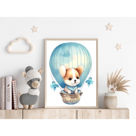 Affiche poster Bébé Enfant Chiot - Stickers Muraux Enfant